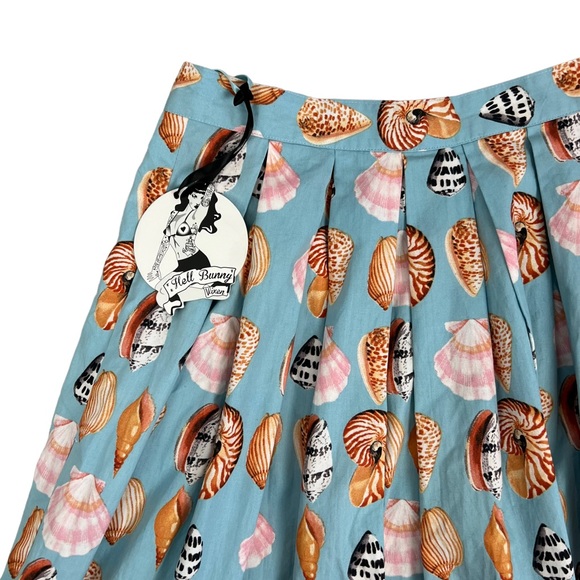 Hell Bunny | Skirts | Nwt Hell Bunny Vixen Bunny Skirt Modcloth Maya Bay Seashell Print Blue ...